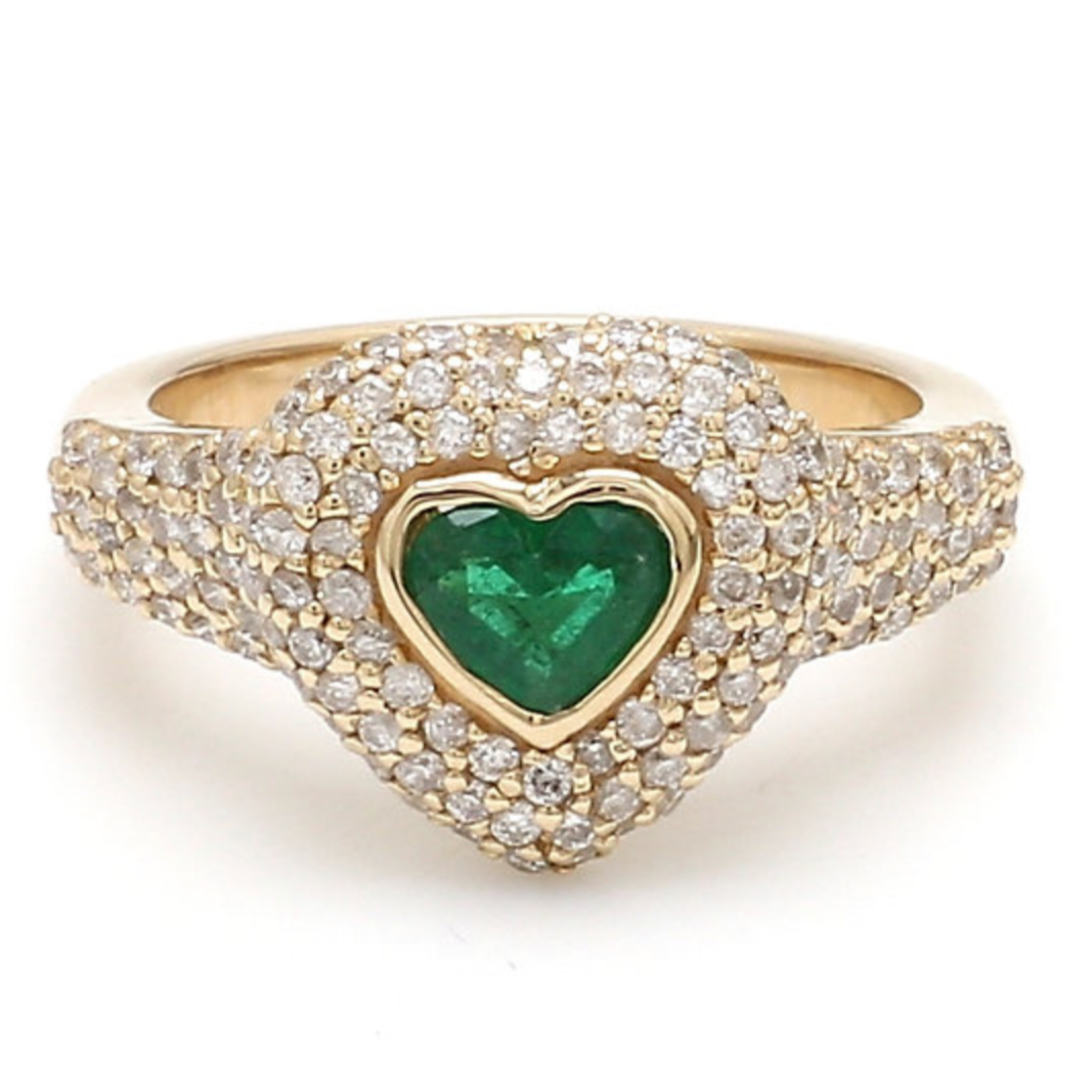 EMERALD POWERPUFF RING | PINKY RING – Sarah Fine Jewelry